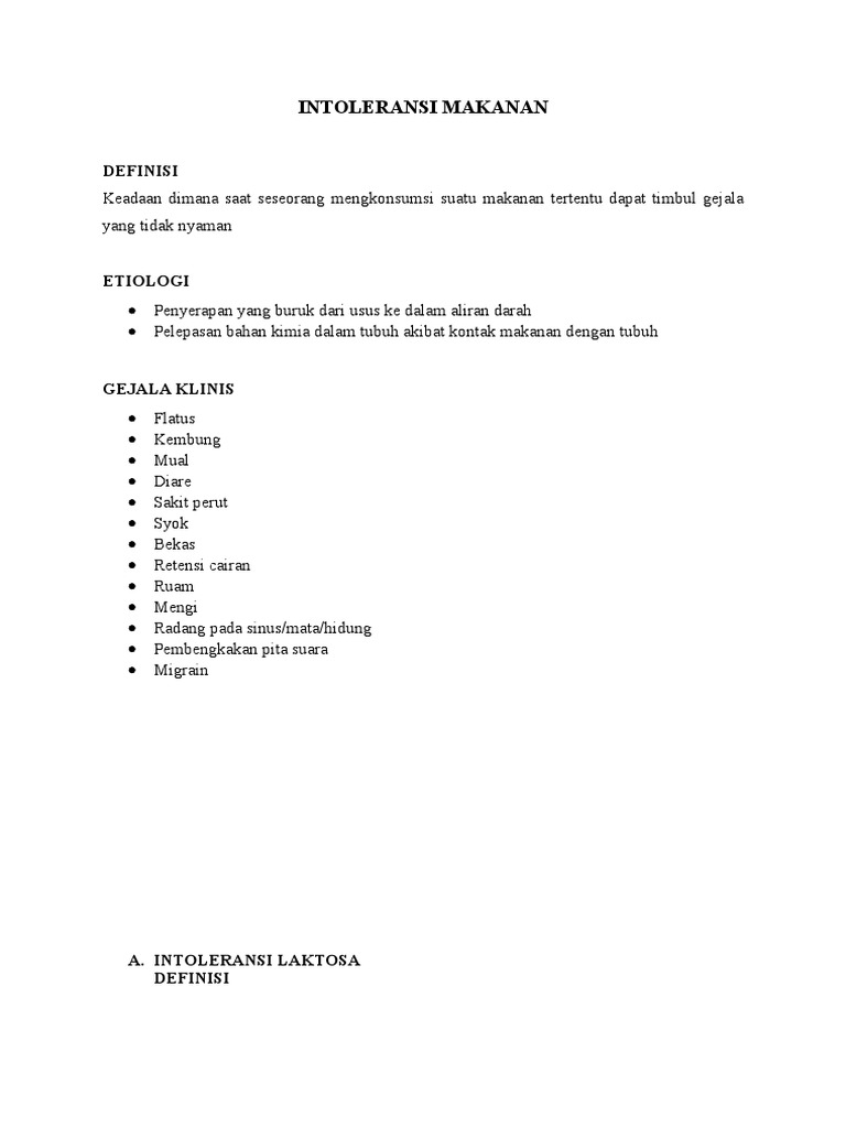 Intoleransi Makanan | PDF