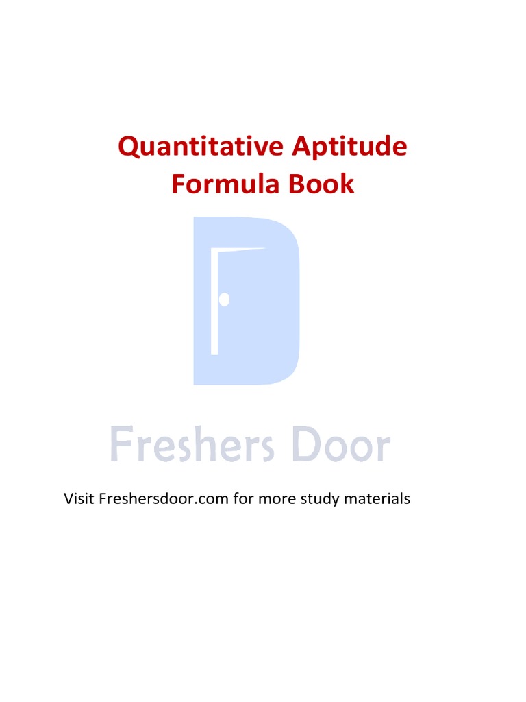 Quantitative Aptitude Formulas Book | PDF | Area | Triangle