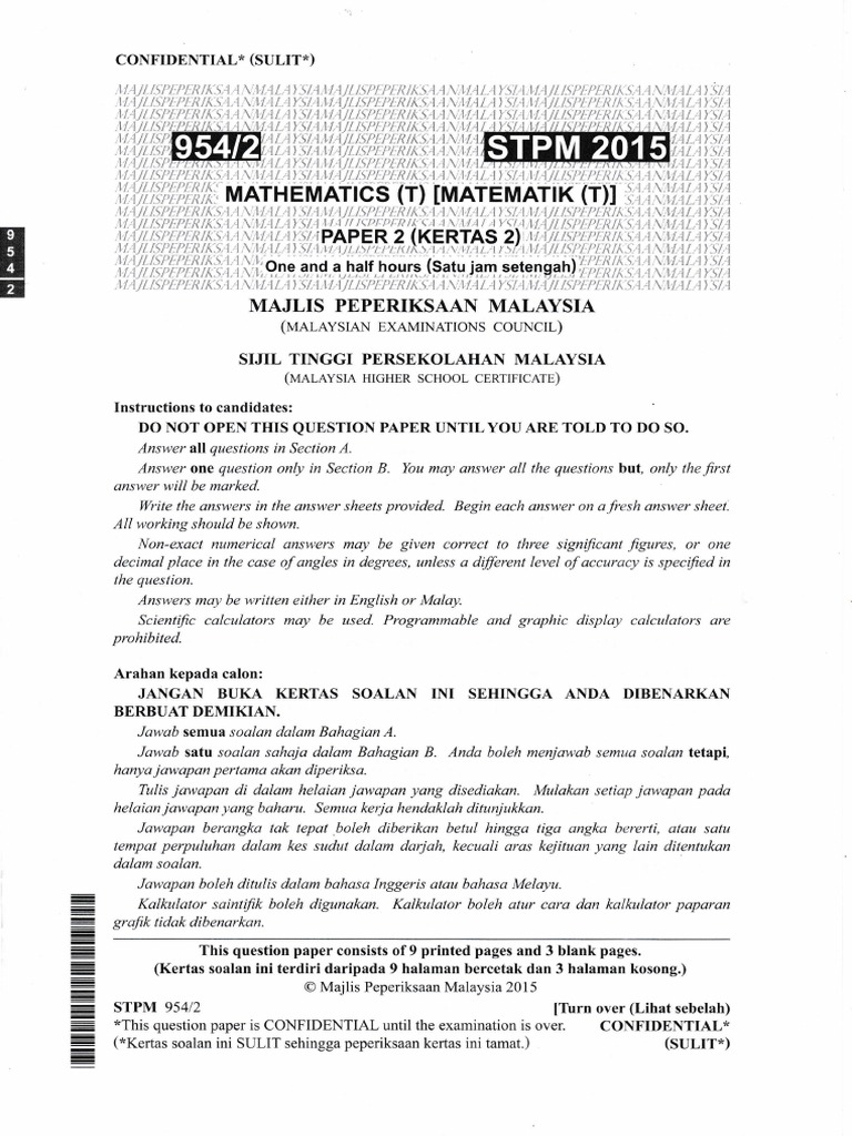 STPM Maths t2 2015 Q | PDF | Complex Analysis | Real Analysis