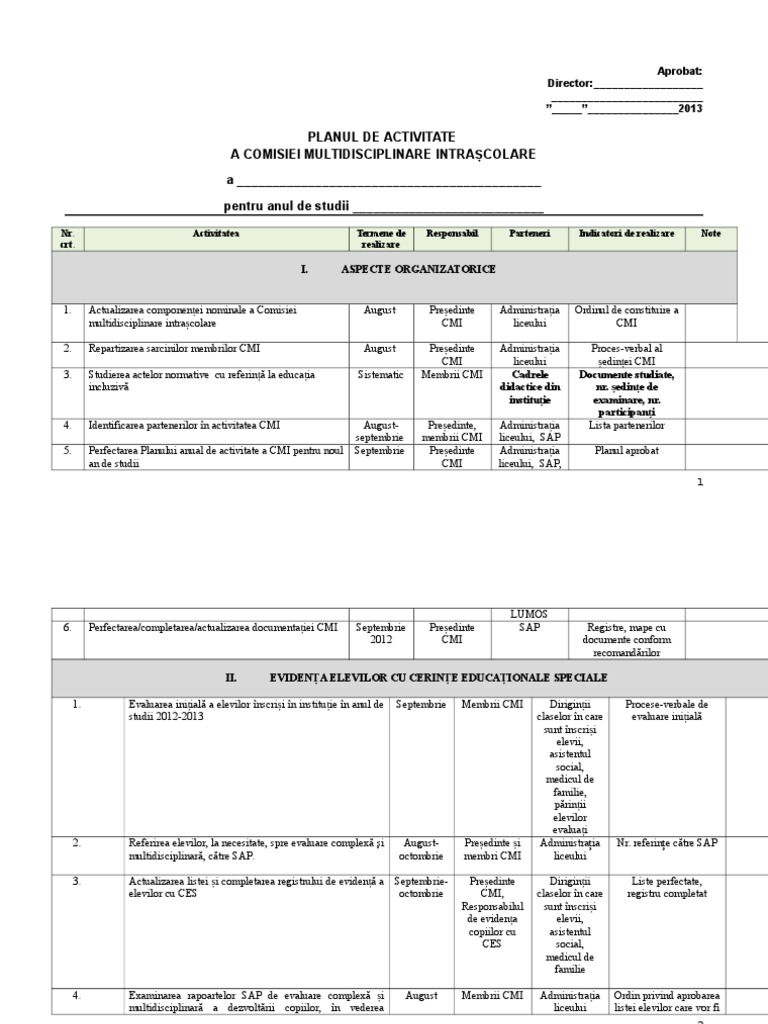 Plan CMI Model | PDF