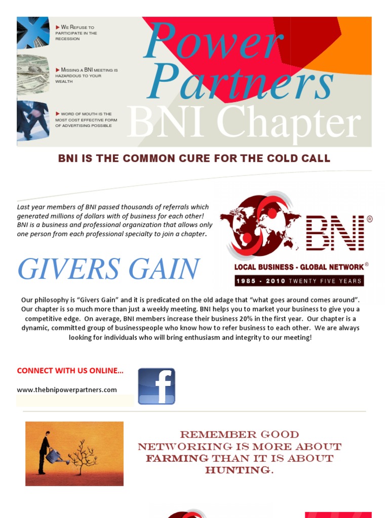 BNI Power Partners Flyer (Updated 7/10) | PDF | Financial Services ...