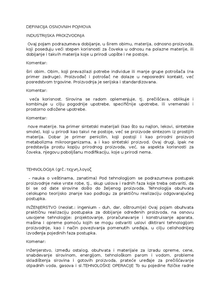 Tehnoloske Operacije | PDF