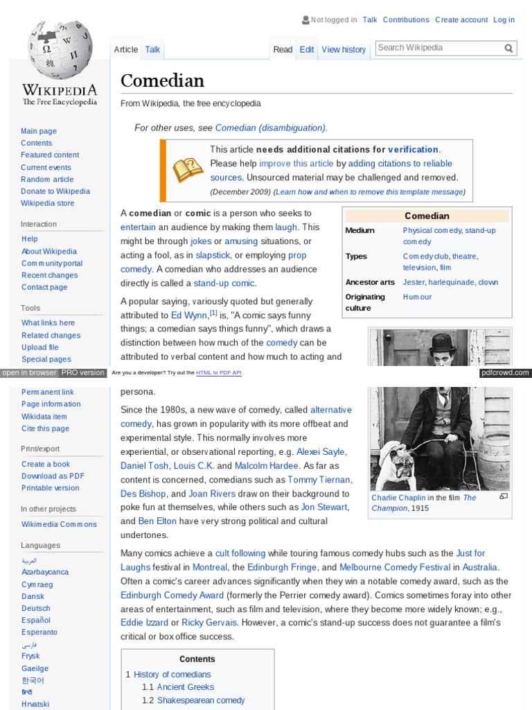 Comedian: Article Read | PDF | Comedian | Humour