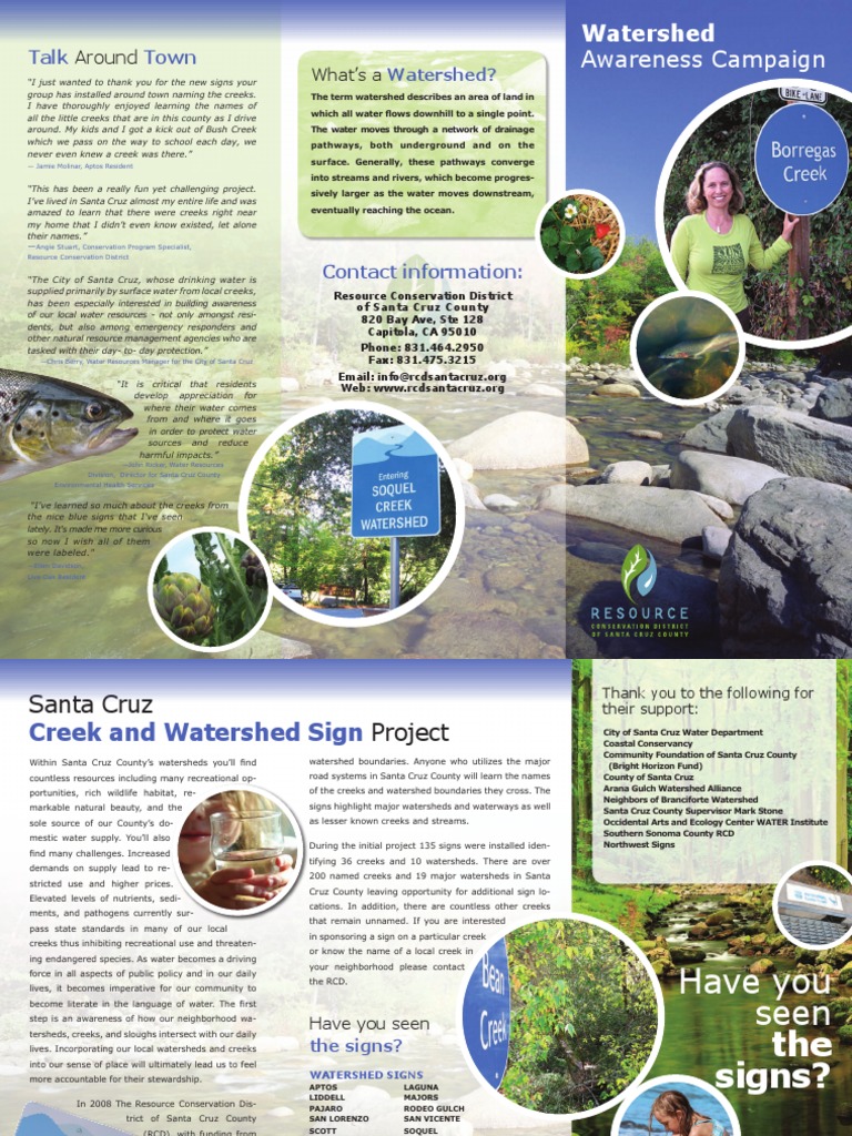 Watershed Awareness Campaign Brochure | PDF | Stream | Water Resources