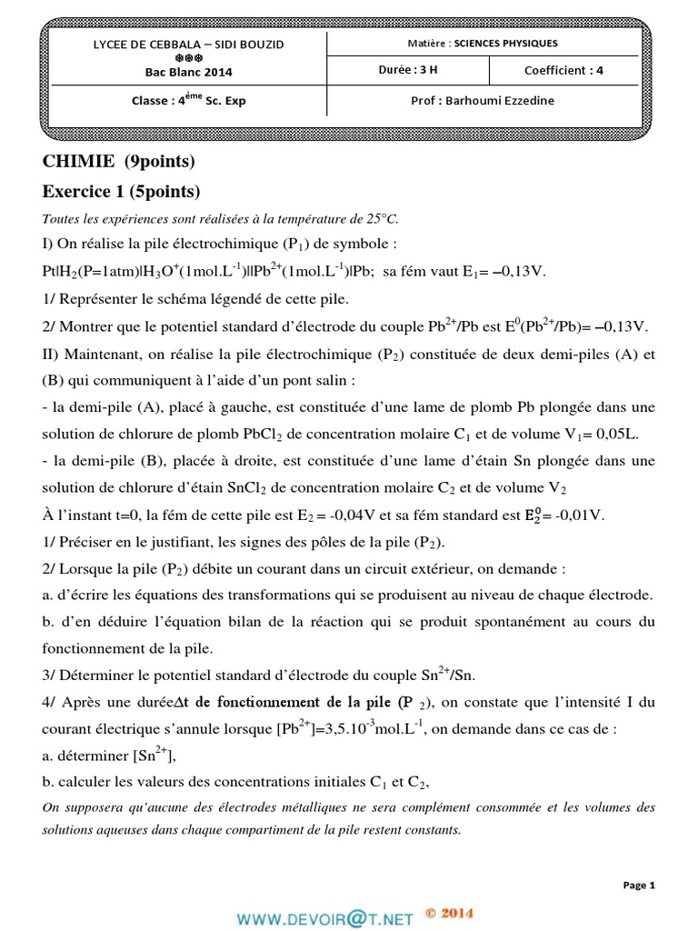 Devoir de Synthèse N°3 - Sciences physiques - Bac Sciences exp (2013-2014) | Fission nucléaire ...