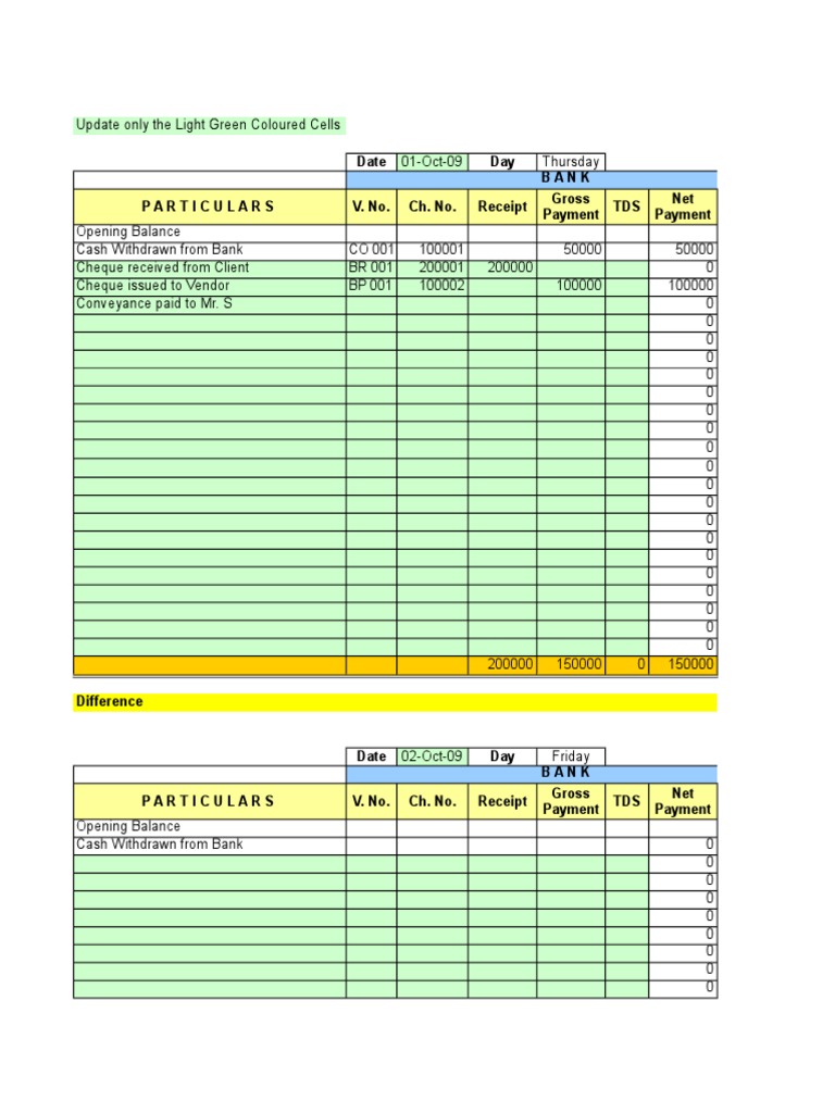 Daily Cash Sheet | PDF | Payments | Financial Transaction