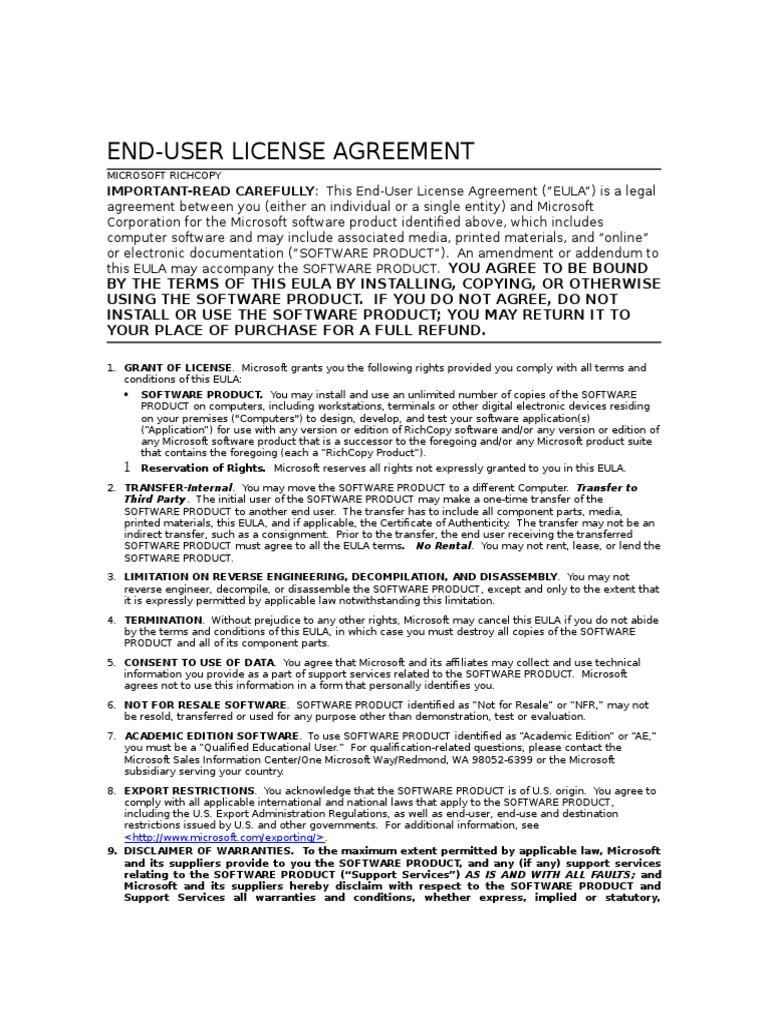 IMPORTANT-READ CAREFULLY: This End-User License Agreement ("EULA") Is A ...