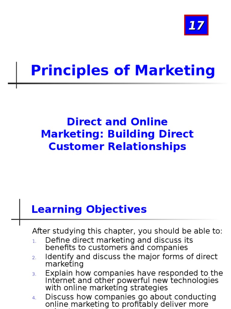 Chapter 17 Principles of Marketing 1 | PDF | Direct Marketing | Online ...