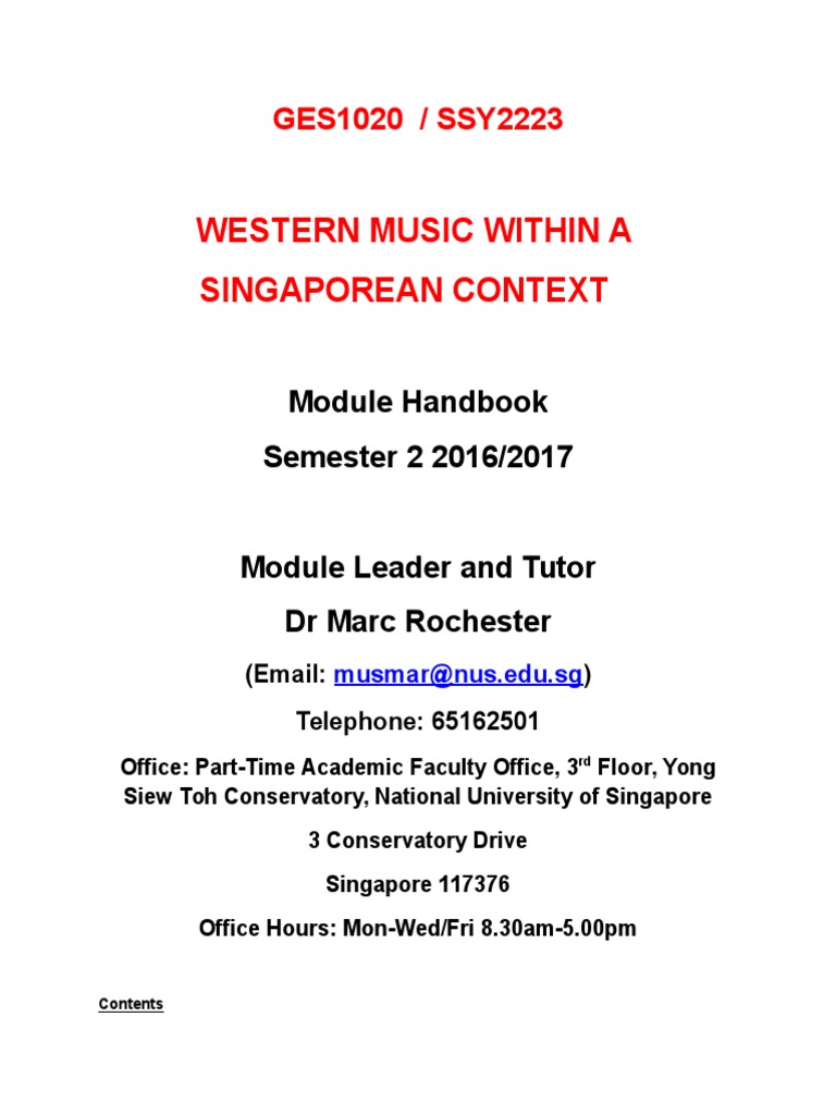 Music in Singapore | PDF | Field Research | Lecture