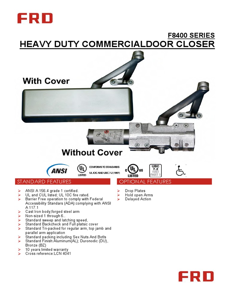 Heavy Duty Commercialdoor Closer: F8400 SERIES | PDF