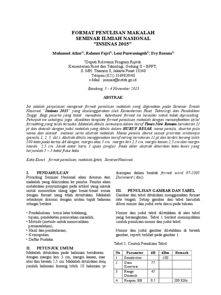 Contoh Format Penulisan Makalah | PDF