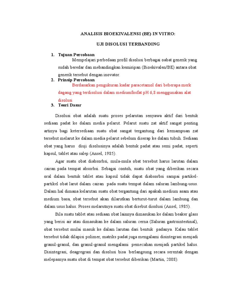 Uji Disolusi Terbanding | PDF