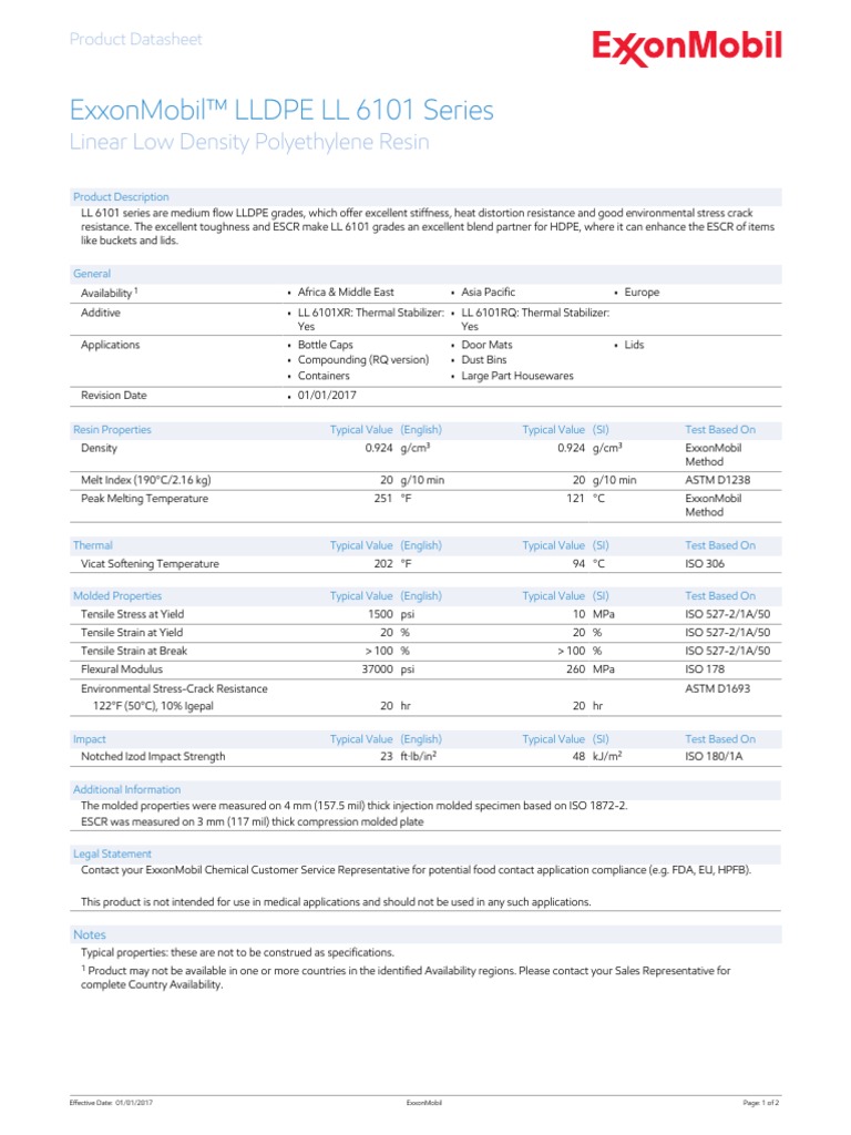 Tds Exxon 6101XR | PDF | Materials | Building Engineering