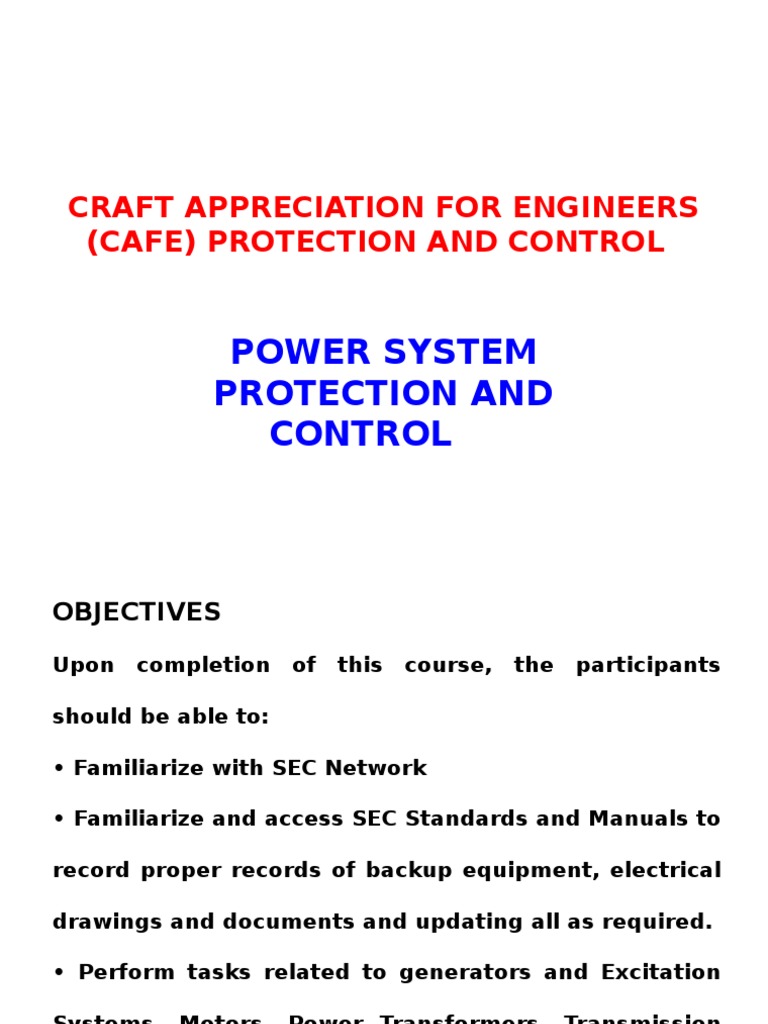 Craft Appreciation For Engineers (Cafe) Protection | PDF | Relay ...