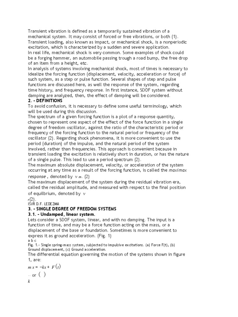 Understanding Transient Vibration Analysis | PDF | Force | Physics