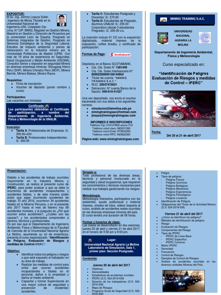 TRIPTICO IPERC | Minería | Riesgo