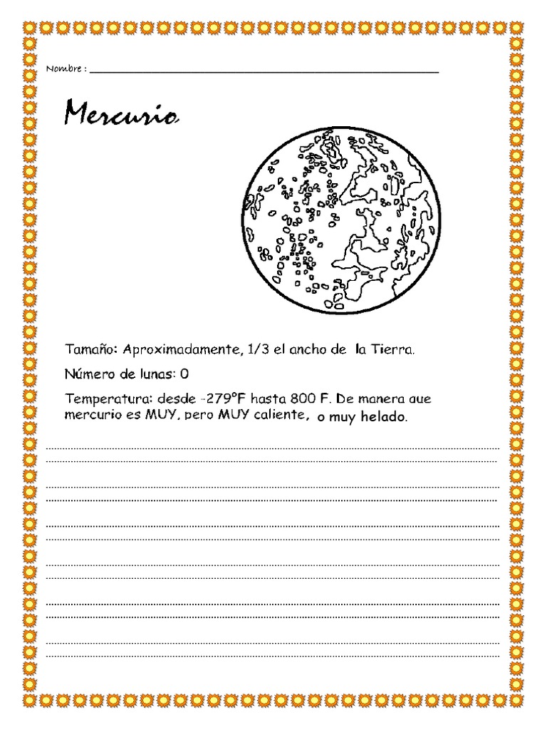Fichas para Completar de Planetas Terrestres | PDF | Hogar, jardinería ...
