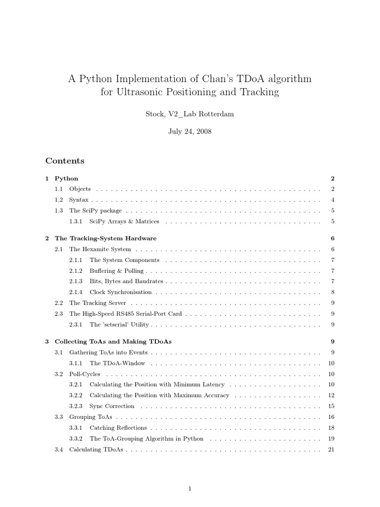 Ultrasonic Tracking | PDF | Matrix (Mathematics) | Thread (Computing)