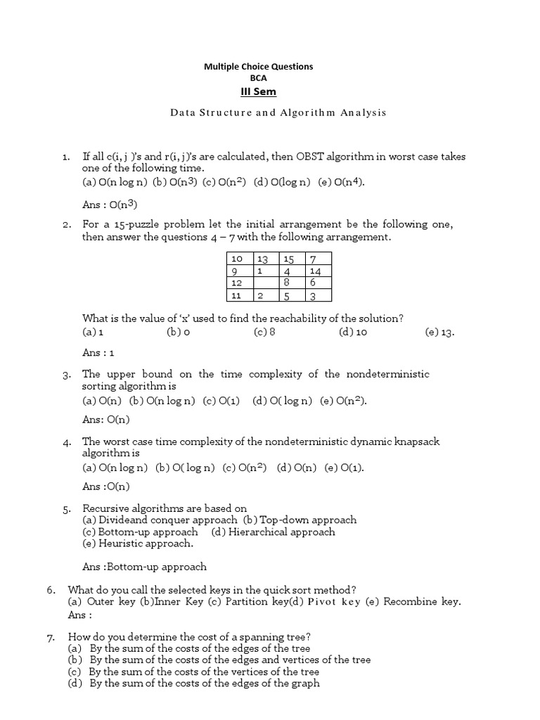 Iii Sem - Design Analysis Algorithm PDF | PDF | Time Complexity ...