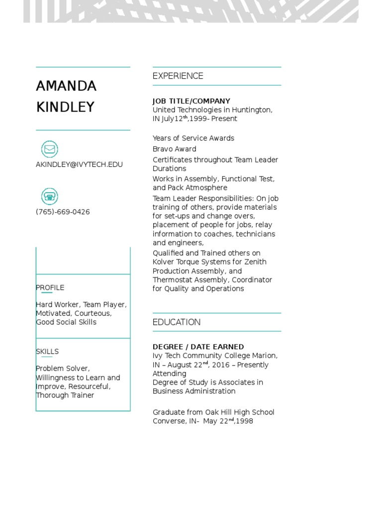 Amanda Kindley - Experienced Team Leader | PDF