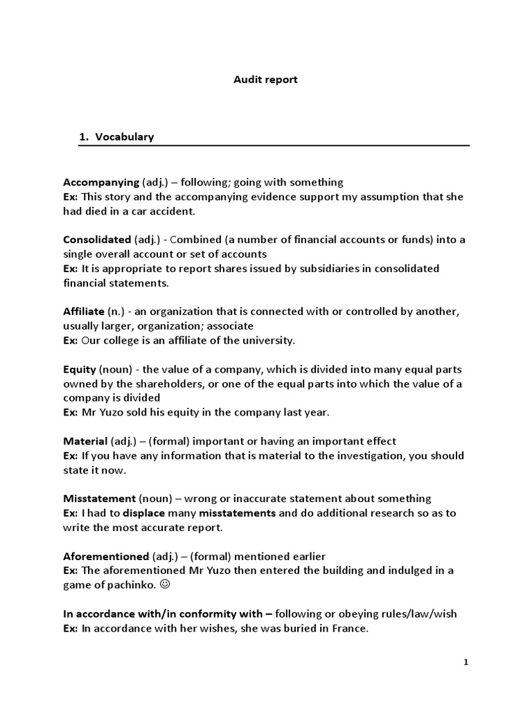 Audit Report | PDF | Auditor's Report | Audit