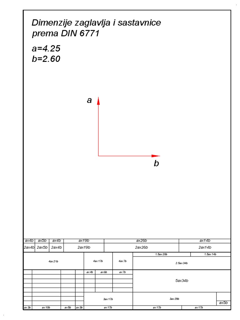 Dimenzije Zaglavlja I Sastavnice Prema DIN 6771 | PDF