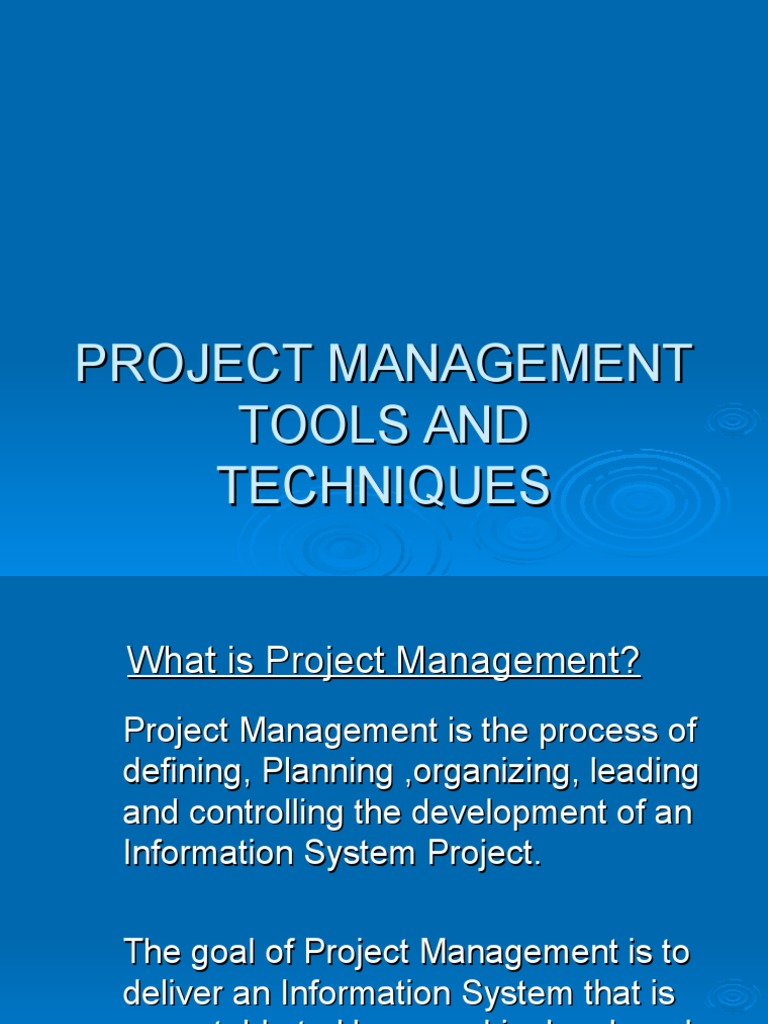 Project Management Tools and Techniques | PDF | Product Development ...