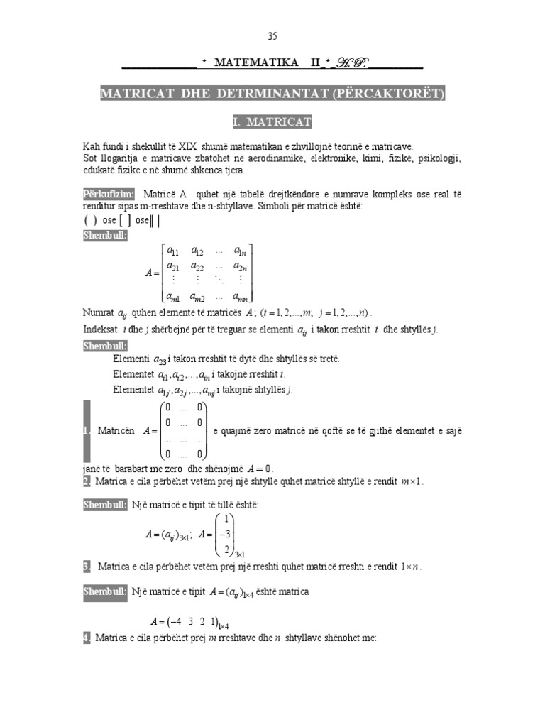 1.2 - Matricat Dhe Det | PDF