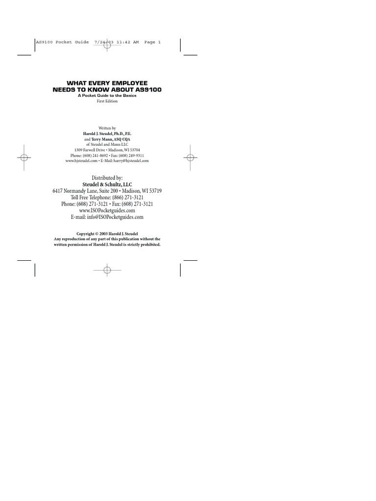 As 9100 Pocket Guide PDF | PDF | Quality Management System | Quality ...