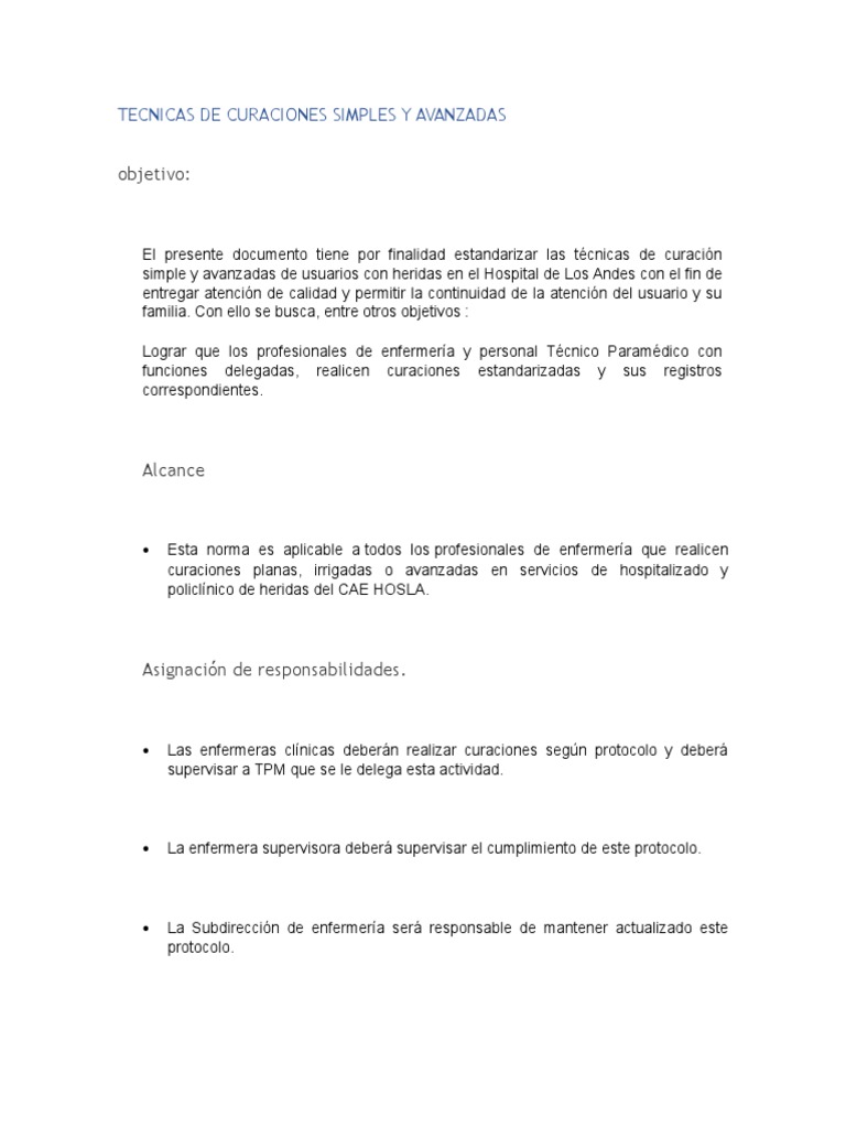 Tecnicas de Curaciones Simples y Avanzadas | PDF | Herida | Quemar