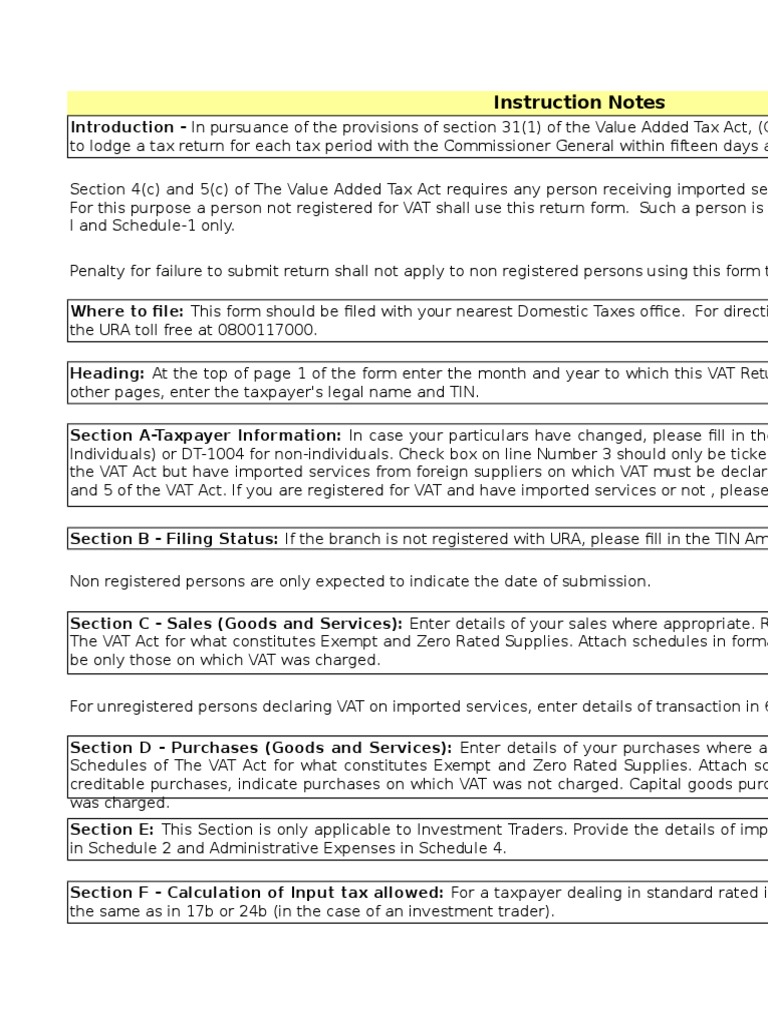 Monthly VAT Return Sample | PDF | Value Added Tax | Tax Credit