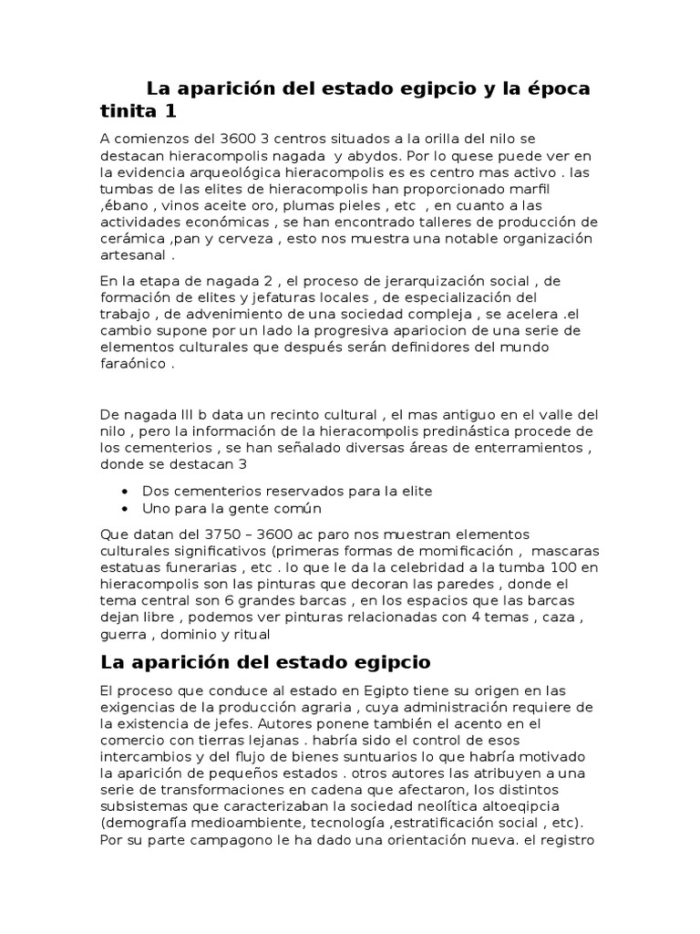 La Dinastía Tinita y su Unificación | PDF | Antiguo Egipto | Egipto