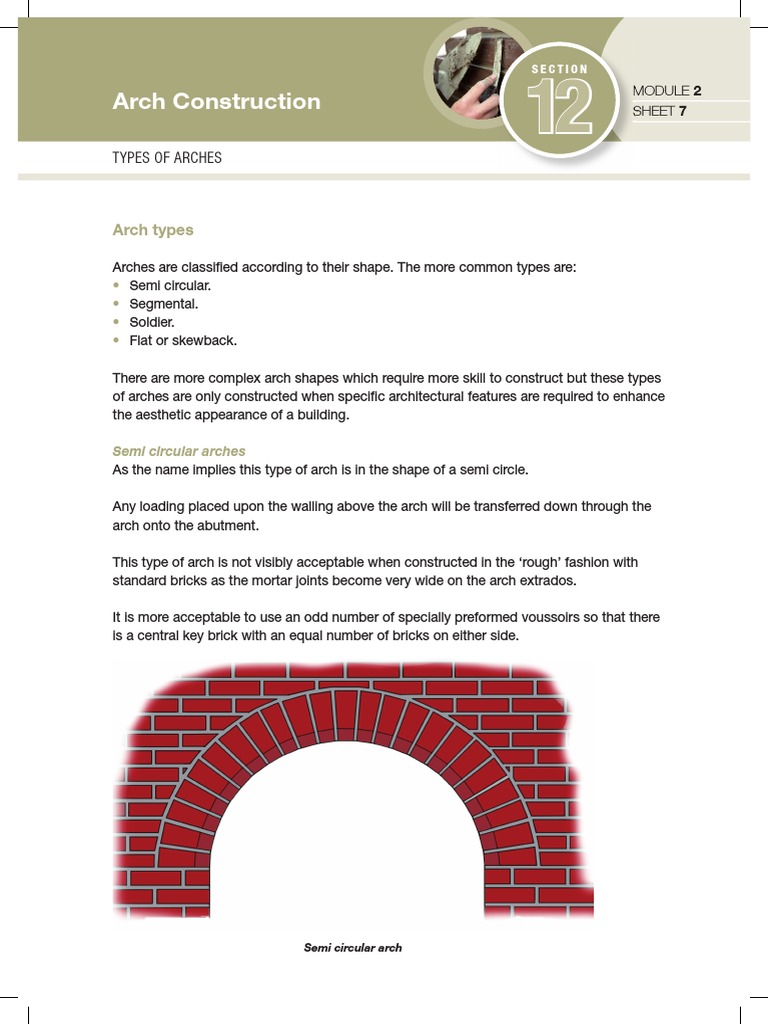 Section Module 2 Sheet 7 12 Arch Construction PDF | PDF | Brick ...