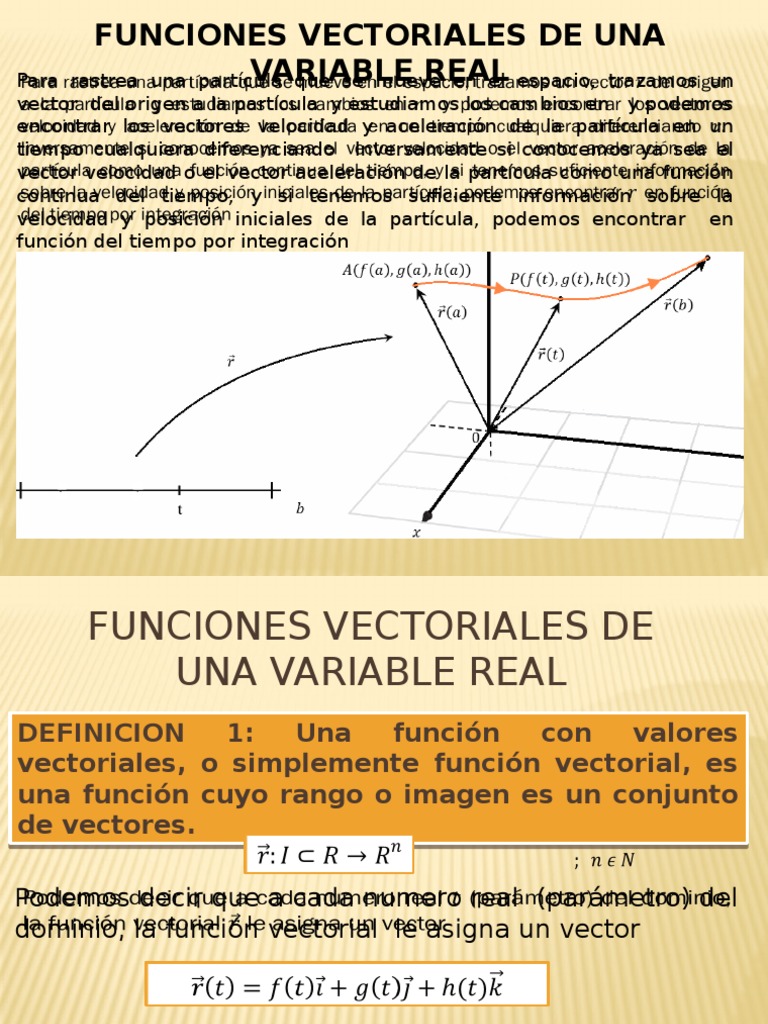 Funciones Vectoriales | PDF | Curva | Vector Euclidiano