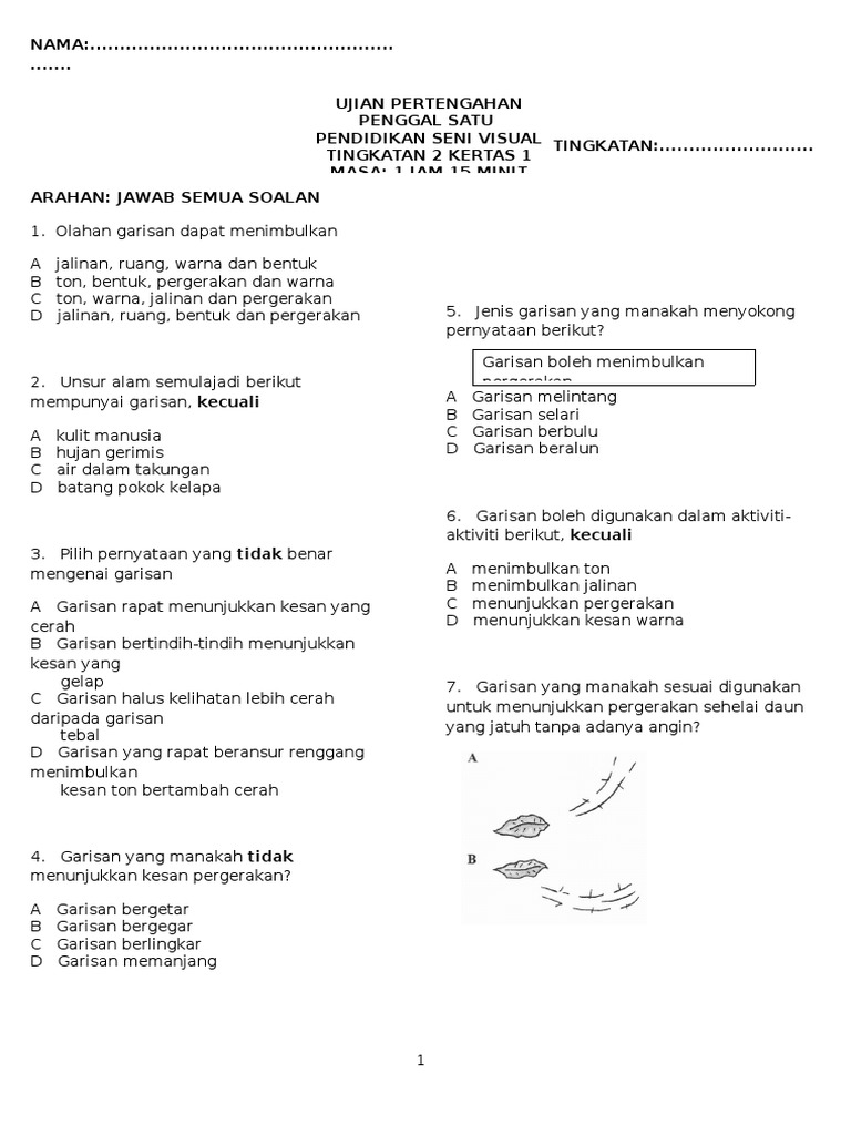 Ujian PSV Tingkatan 2 | PDF