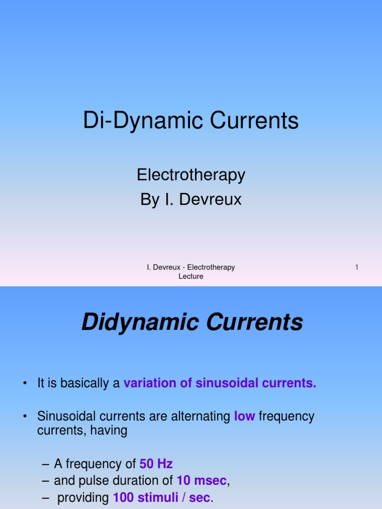Didynamic+Current+Lecture GOOD | PDF | Pain | Diseases And Disorders