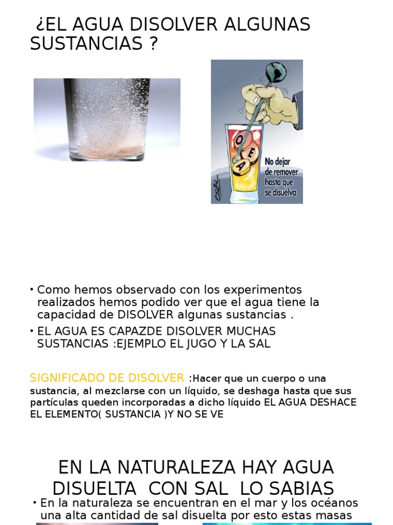 El Agua Disolver Algunas Sustancias 2 Basico | PDF