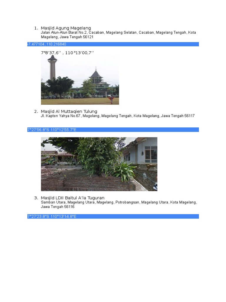 Masjid Agung Magelang | PDF