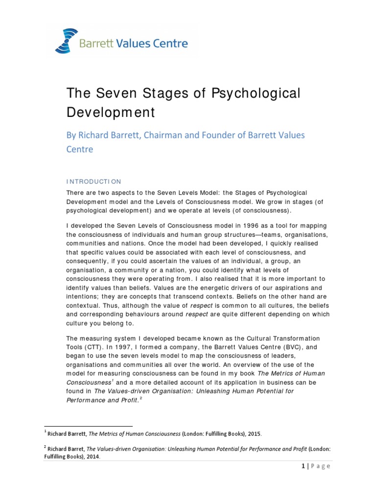 The Seven Stages of Psychological Development | PDF | Developmental ...