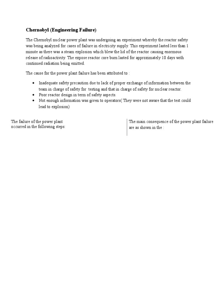 Chernobyl (Engineering Failure) | PDF | Chernobyl Disaster | Nuclear ...