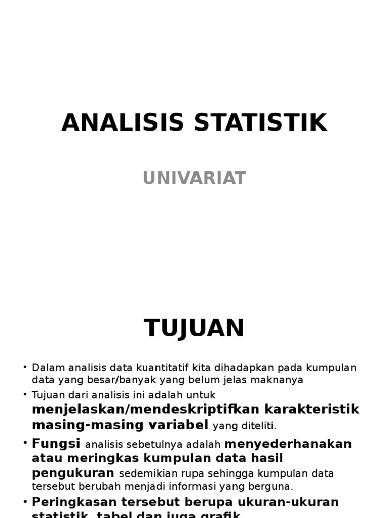 Analisis Statistik Univariat | PDF