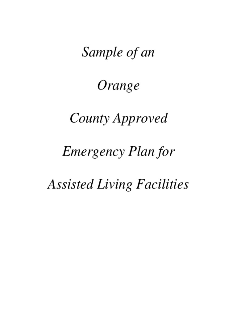 ALF Sample Plan | PDF | Emergency Management | Emergency