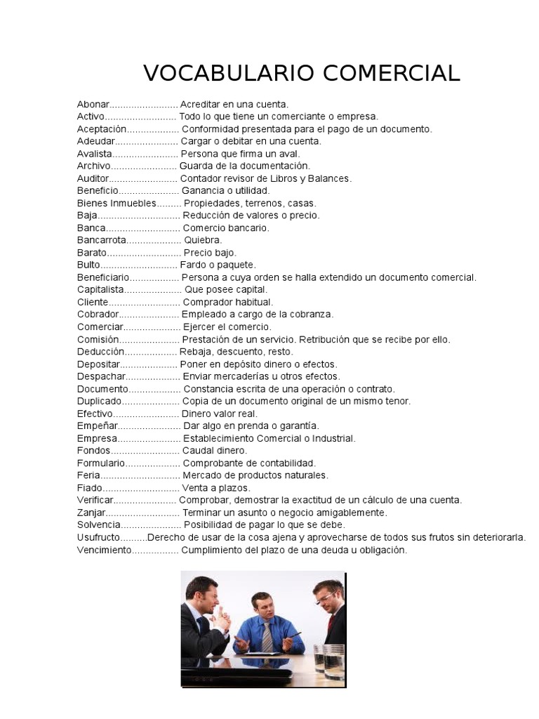 Glosario de Términos Comerciales | PDF | Finanzas y dinero