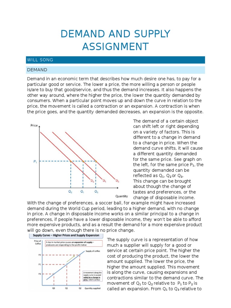 Demand and Supply Assignment | PDF | Supply And Demand | Demand