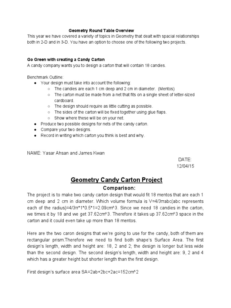 Geometry Candy Carton Project: Geometry Round Table Overview | PDF ...