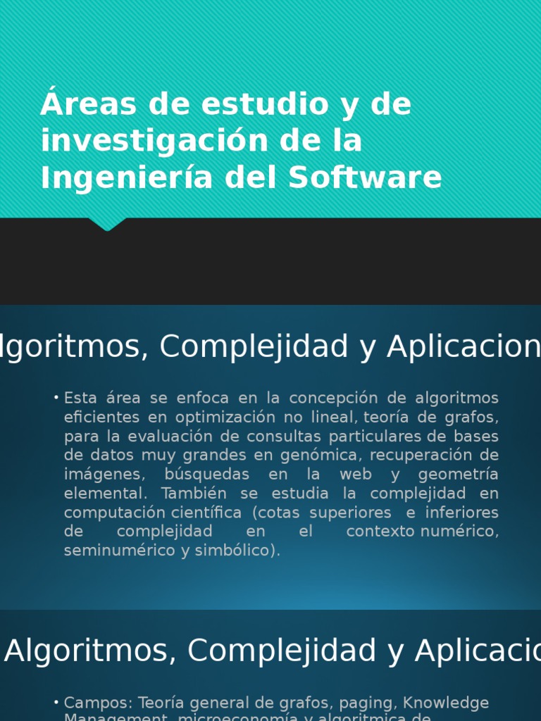 Áreas de Estudio y de Investigación de La Ingeniería Del Software | PDF ...