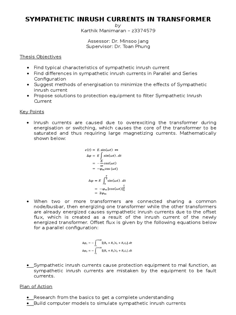 Sympathetic Inrush Currents in Transformer | PDF | Science & Mathematics