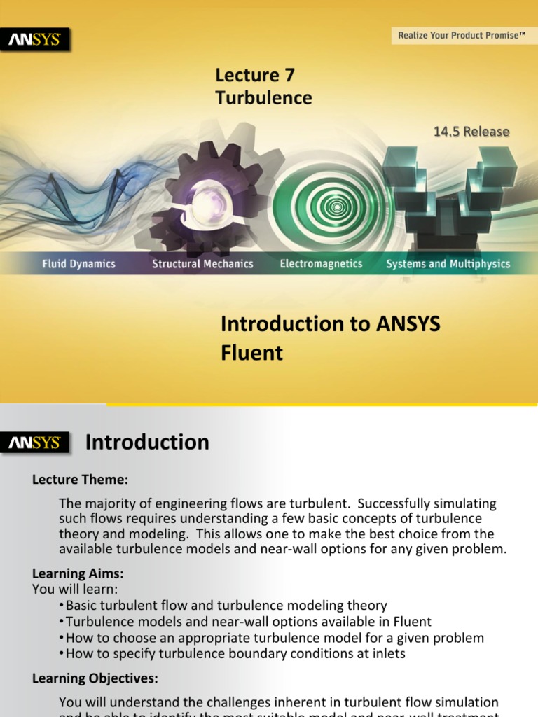 Fluent-Intro 14.5 L07 Turbulence PDF | PDF | Turbulence | Fluid Dynamics