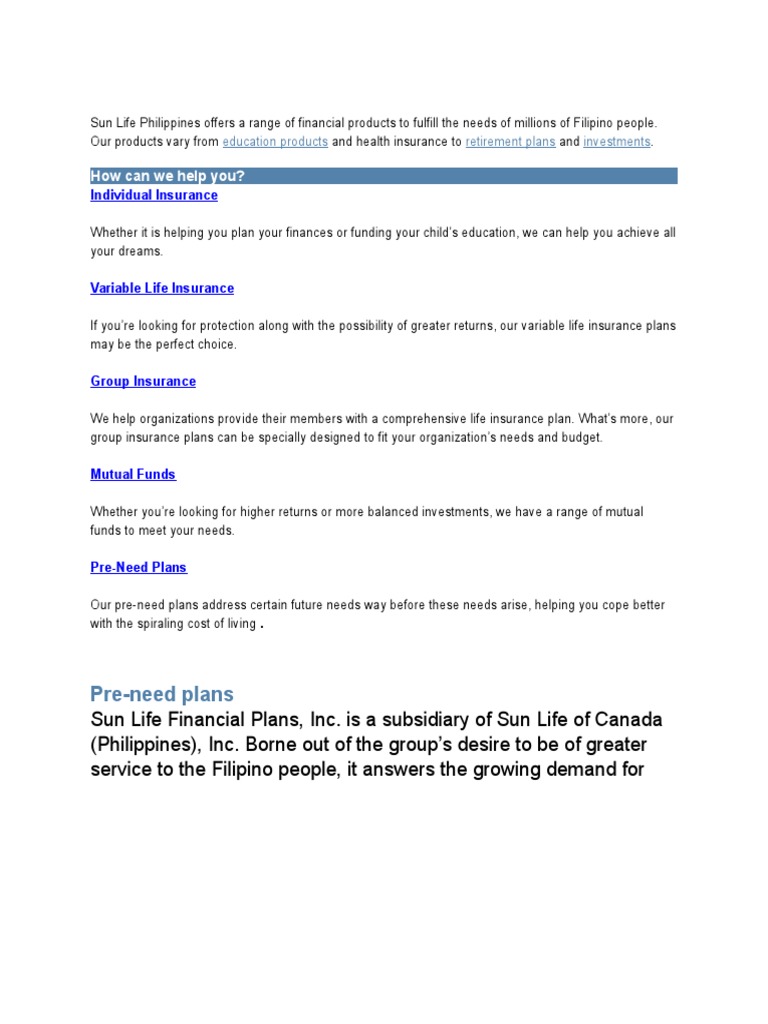 Sun Life | PDF | Insurance | Pension