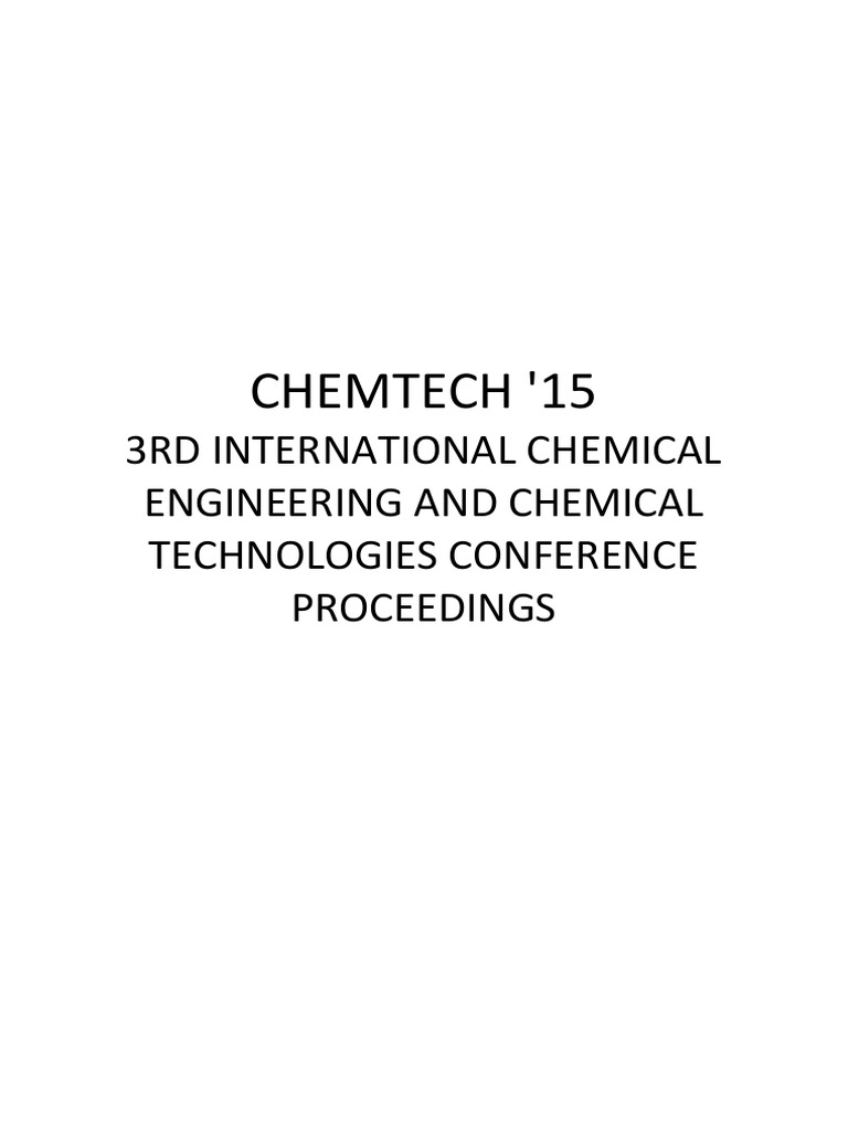 Chemtech 15 Proceedings PDF | PDF